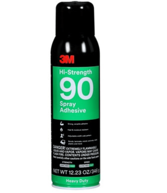 3M 90 Hi-Strength Spray Adhesive, INVERTED Aerosol Net Wt 17.6 oz, 12 cans per case ...